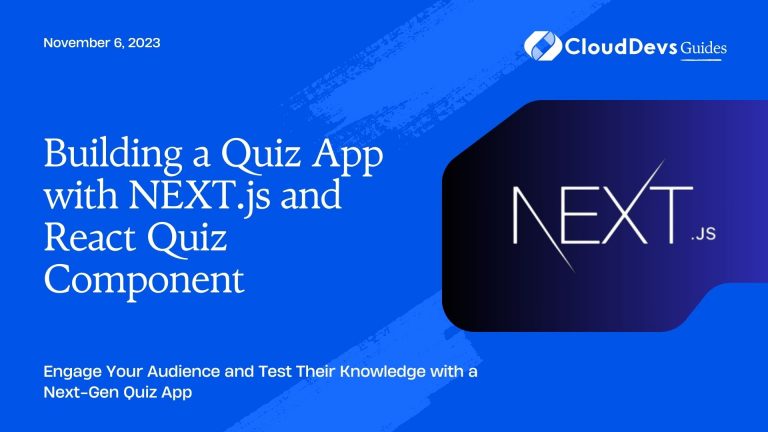 Building A Quiz App With Nextjs And React Quiz Component