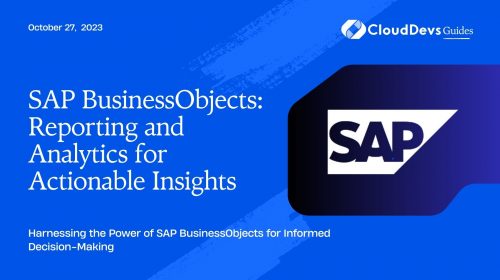 Sap Businessobjects Reporting And Analytics For Actionable Insights