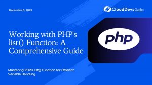 Working With Php S List Function A Comprehensive Guide