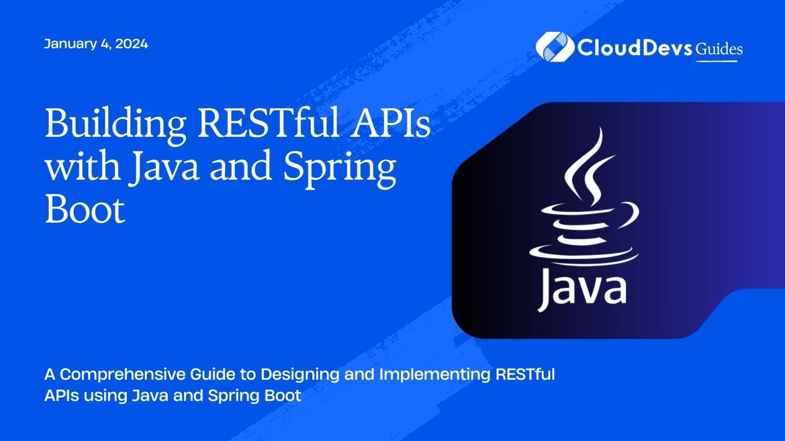 Building RESTful APIs with Java and Spring Boot Building RESTful APIs with Java and Spring Boot